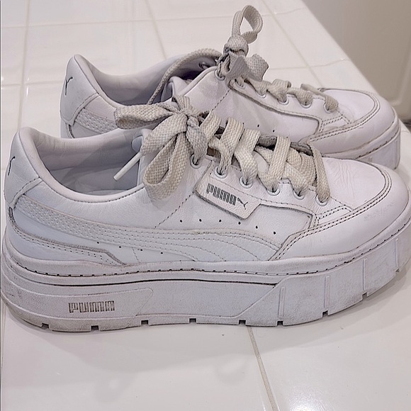 Puma | Shoes | Puma White Platform Sneakers | Poshmark